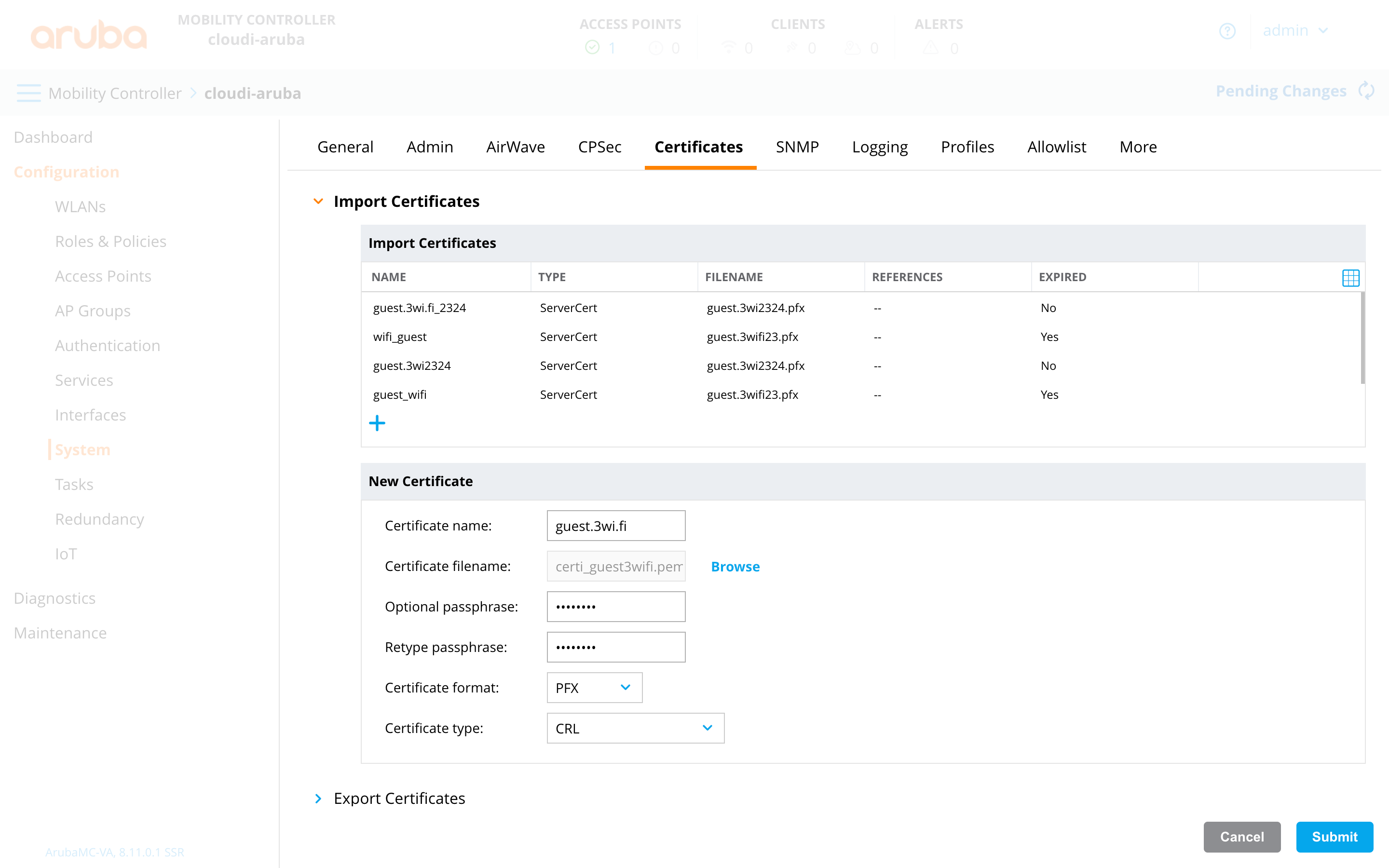How to set up Cloudi-Fi Captive Portal Aruba - Mobility Controller – Cloudi-Fi Knowledge Base