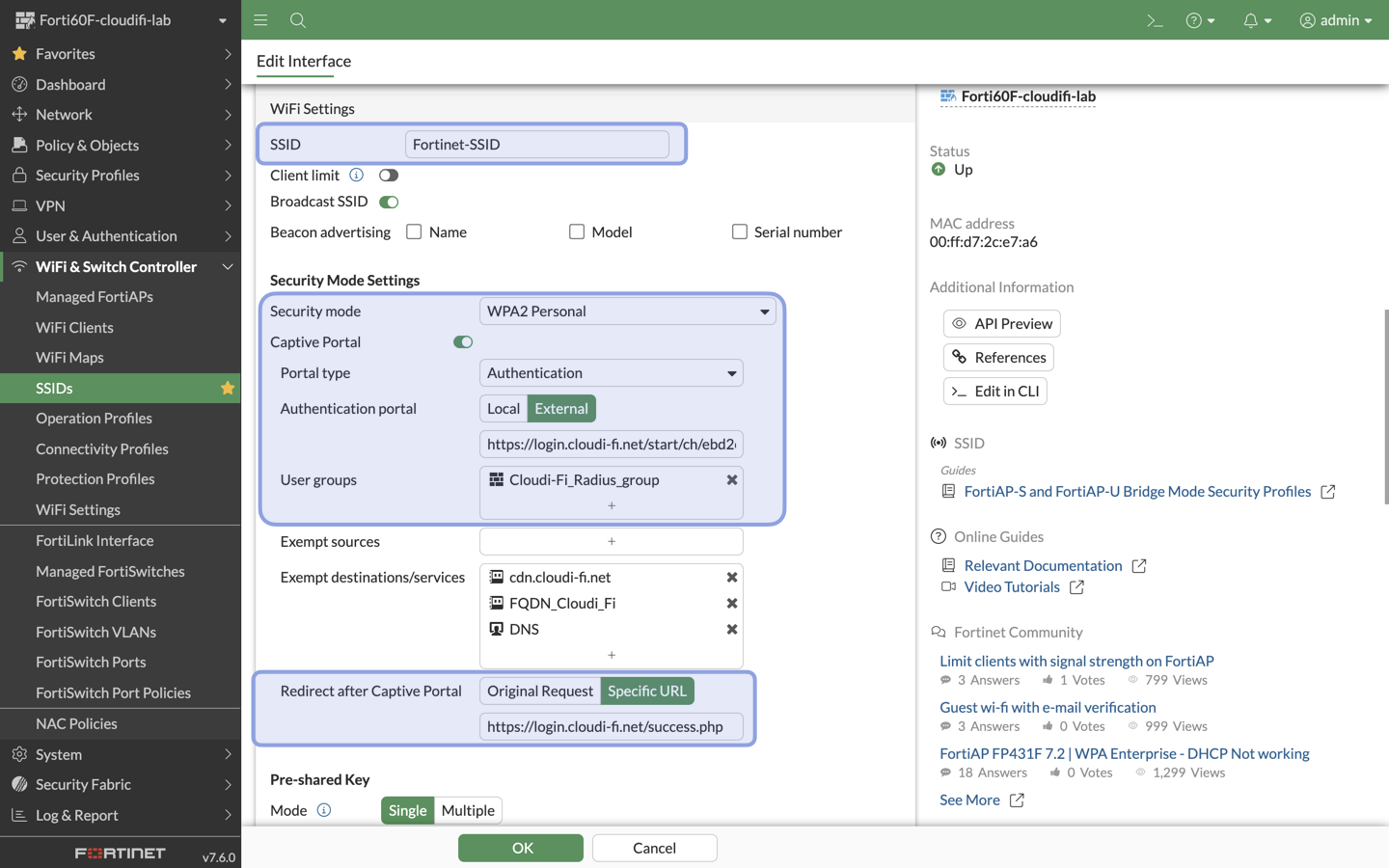 How to set up Cloudi-Fi Captive Portal in FortiOS – Cloudi-Fi Knowledge Base