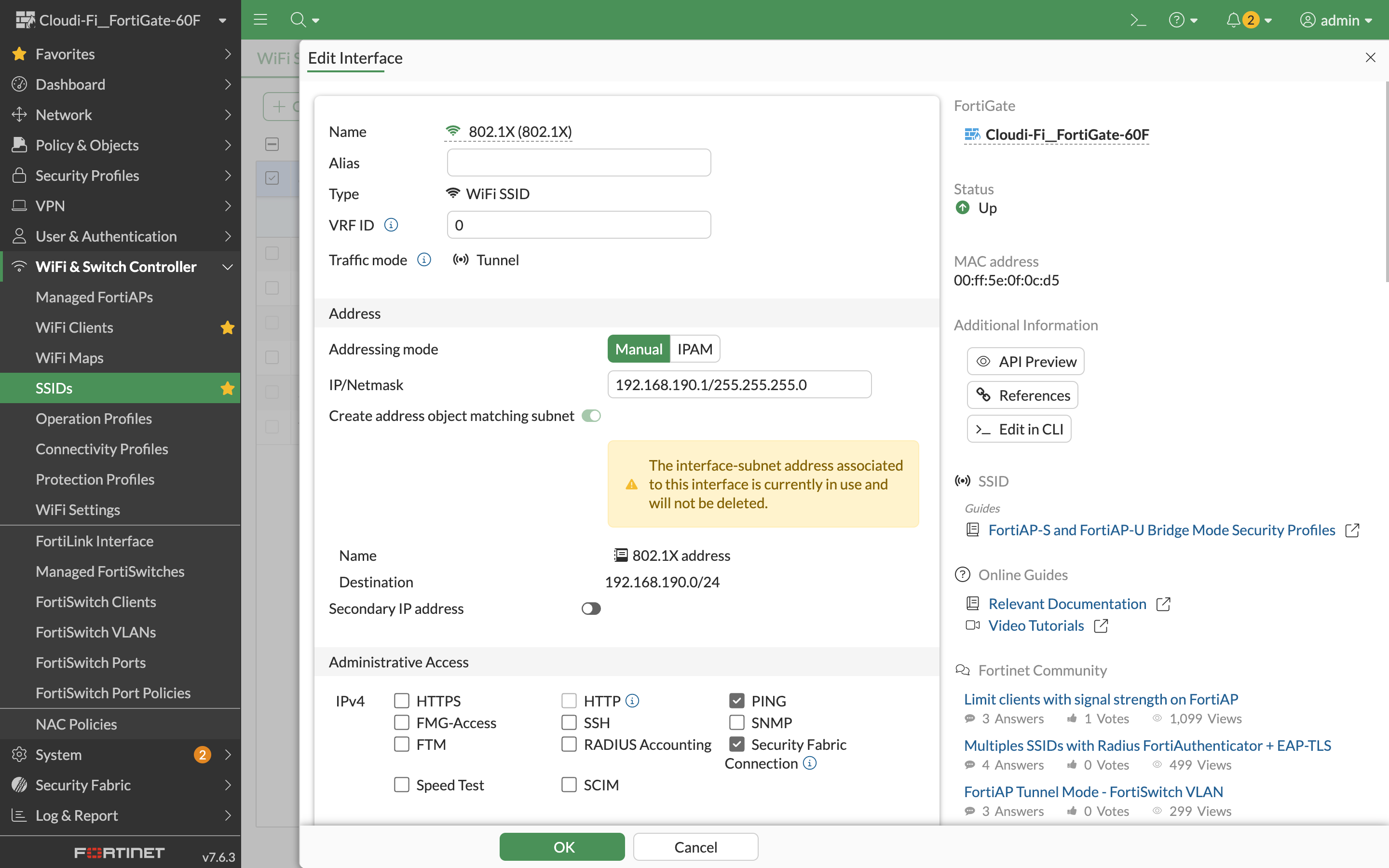 Configuring RADIUS on Forti SSID to enable 802.1x – Cloudi-Fi Knowledge Base